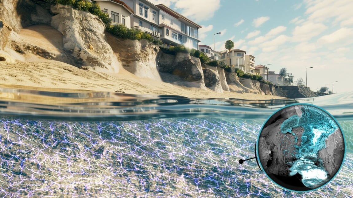 New bioinspired method uses electricity to combat coastal erosion ...