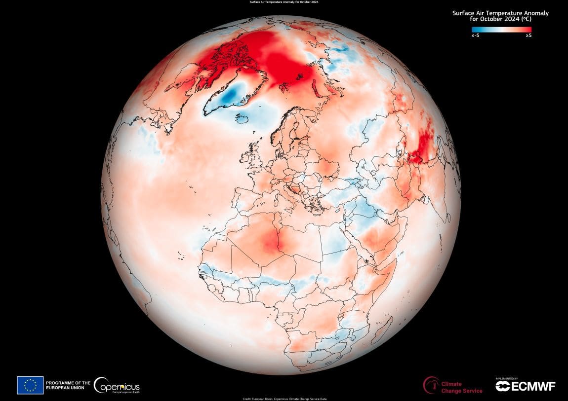 Image of the day: October 2024 was the second-warmest recorded October ...