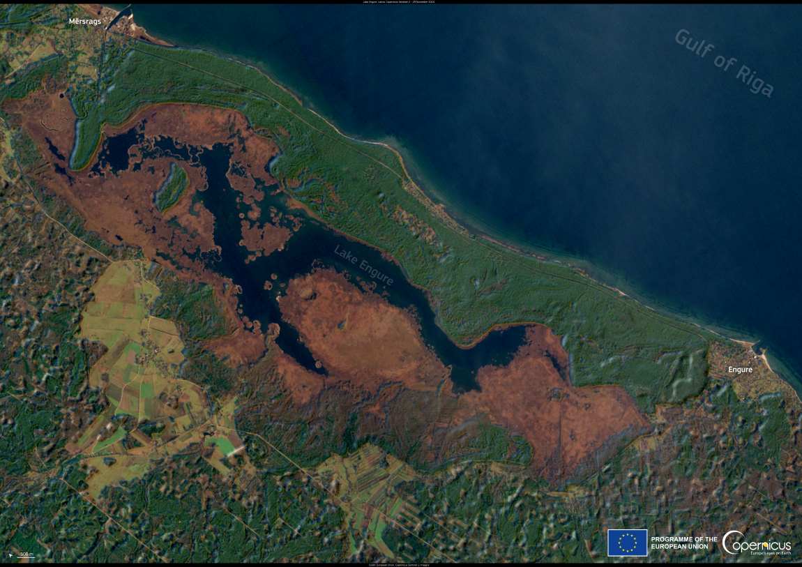 Image of the day: Lake Engure's rich biodiversity captured from space • Muser Press