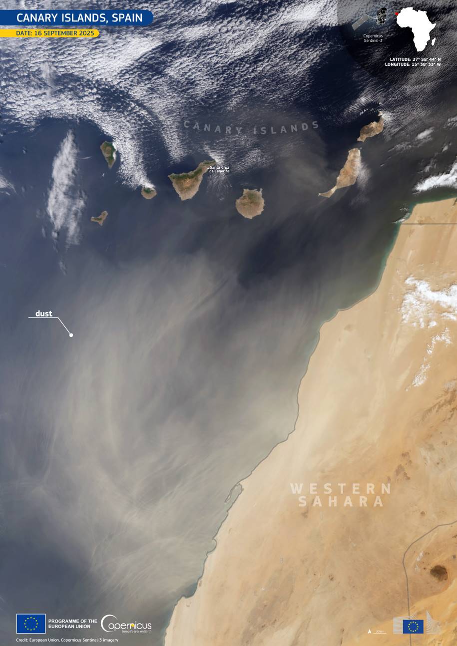 Image of the day: Saharan dust haze over the Canary Islands • Muser Press